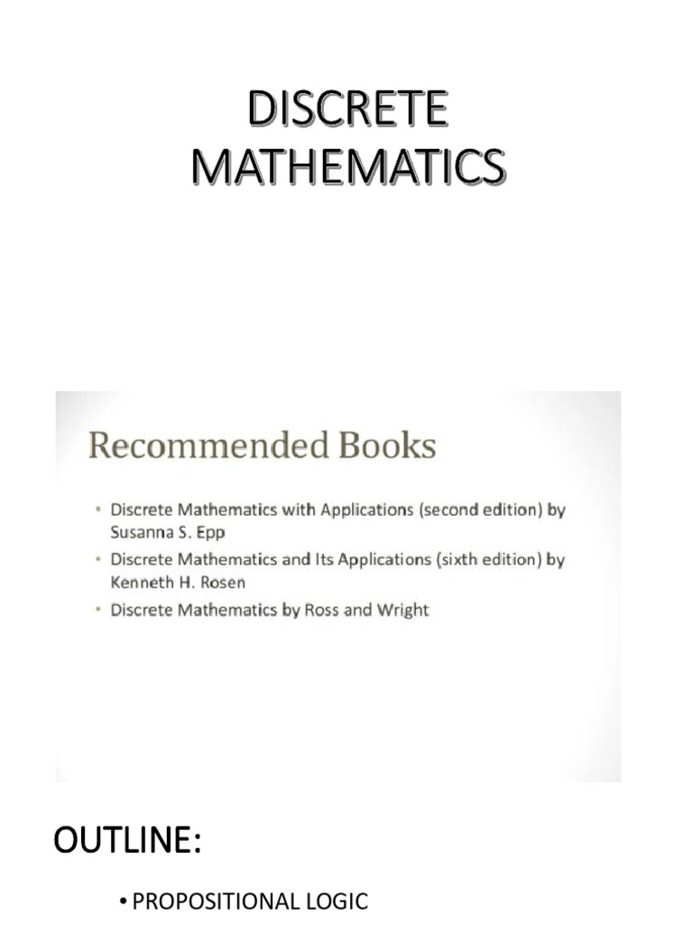 I. Introduction To Discrete Mathematics | PDF