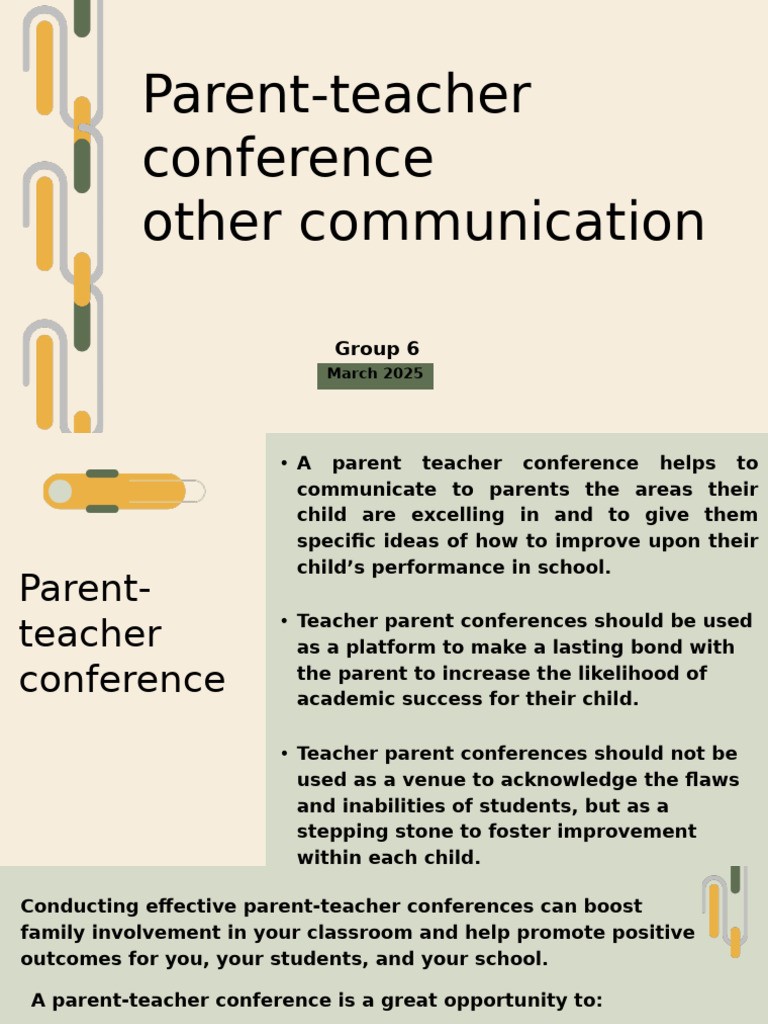 Parent Teacher Conference Other Communication | PDF | Individualized ...
