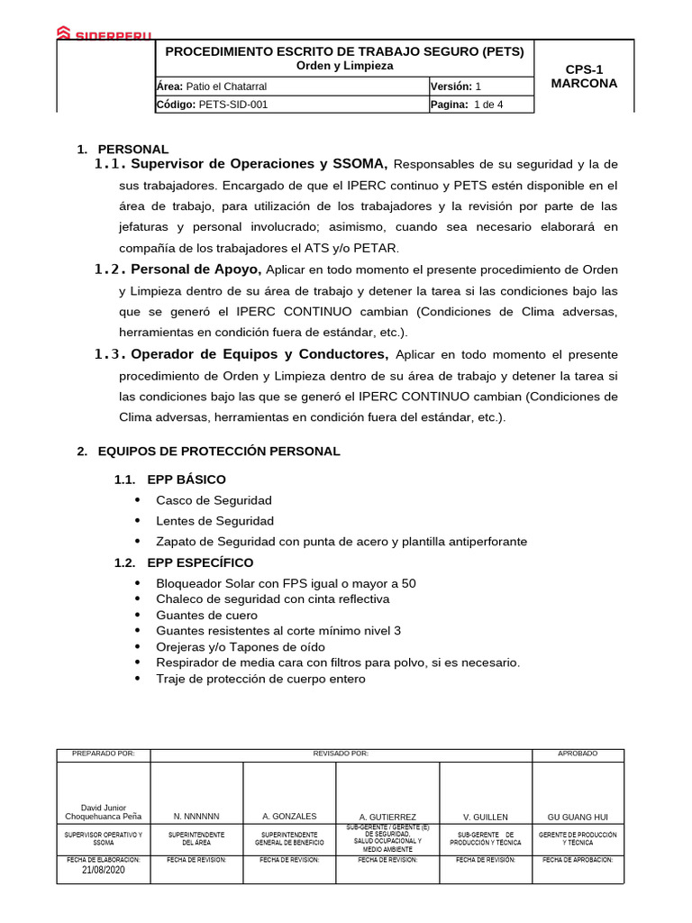 Pr-Sso-Sid-001 Orden y Limpieza | PDF | Residuos | Papel