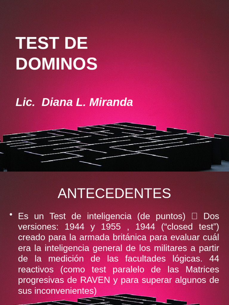 Test de Dominó: Evaluación de Inteligencia | PDF | Inteligencia | Cognición