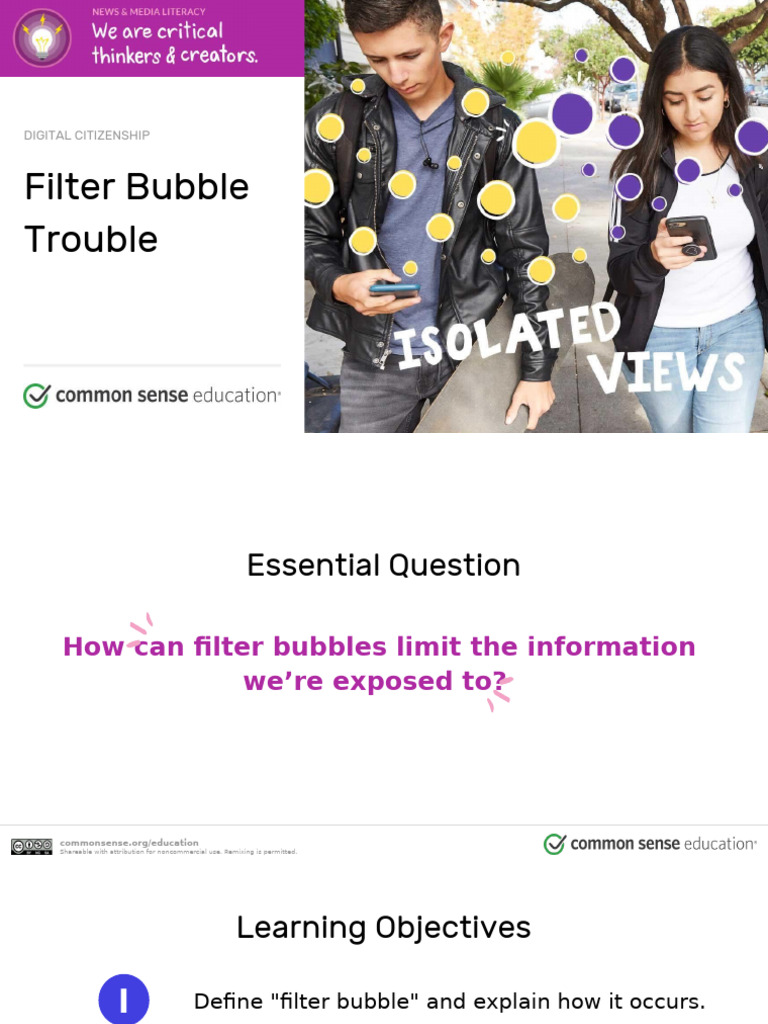 Grade 12 - Filter Bubble Trouble - Lesson Slides | PDF | Cognition ...