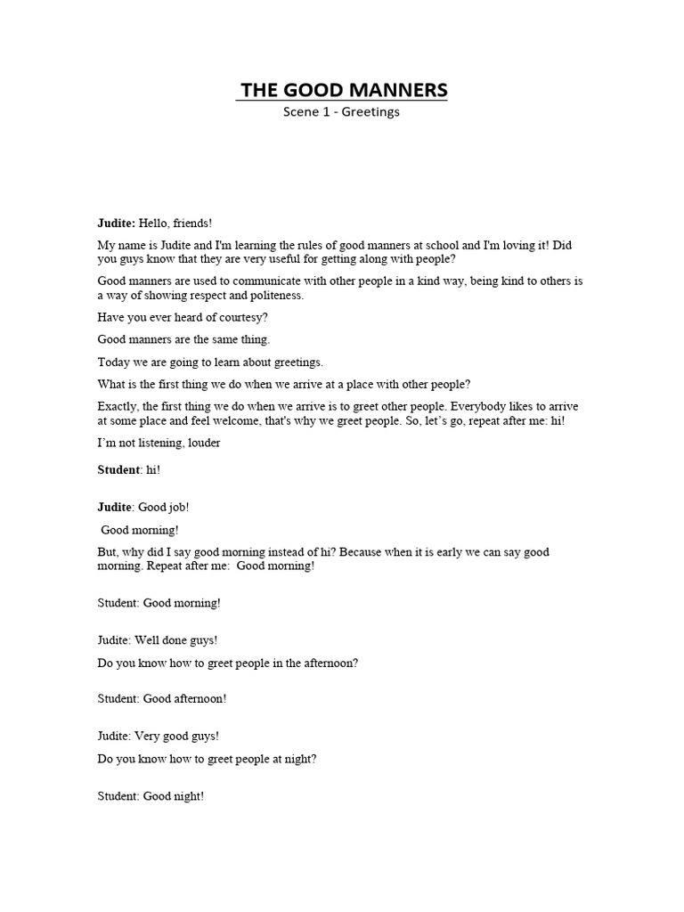 The Good Manners | PDF