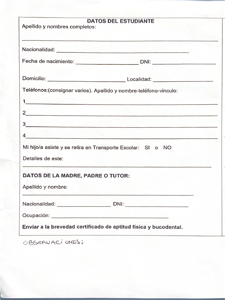 Datos Del Estudiante | PDF