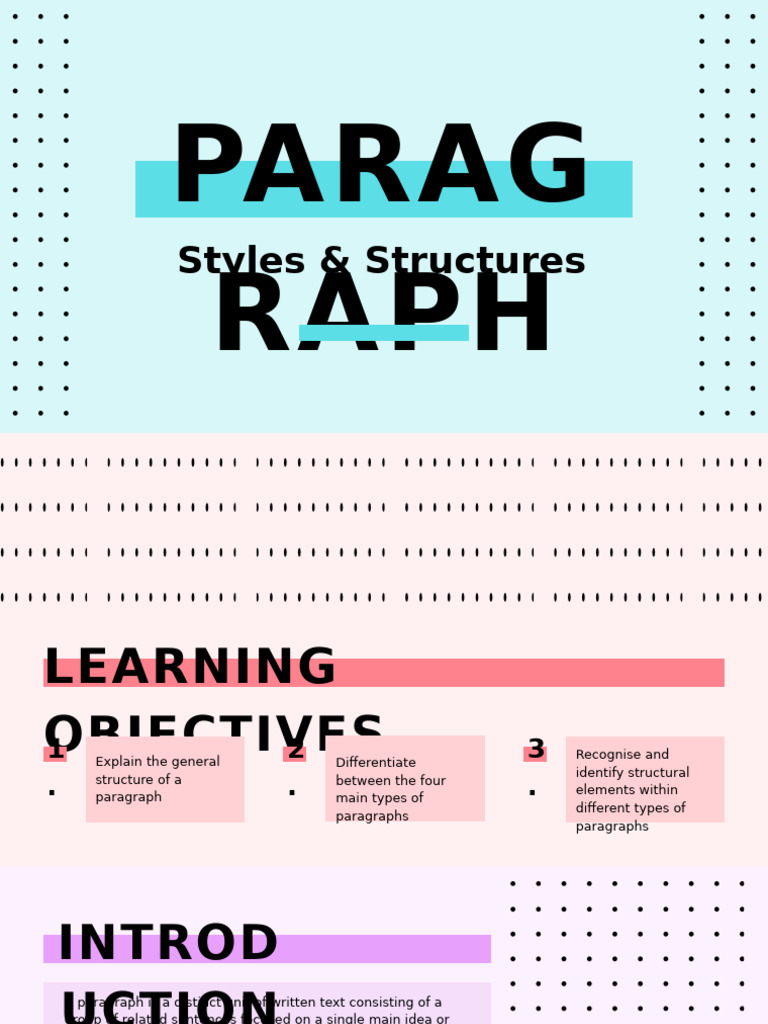 Paragraph Styles and Structures English Presentation in Simple ...