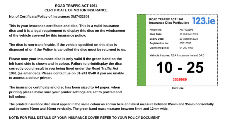 Certificate of Motor Insurance | PDF