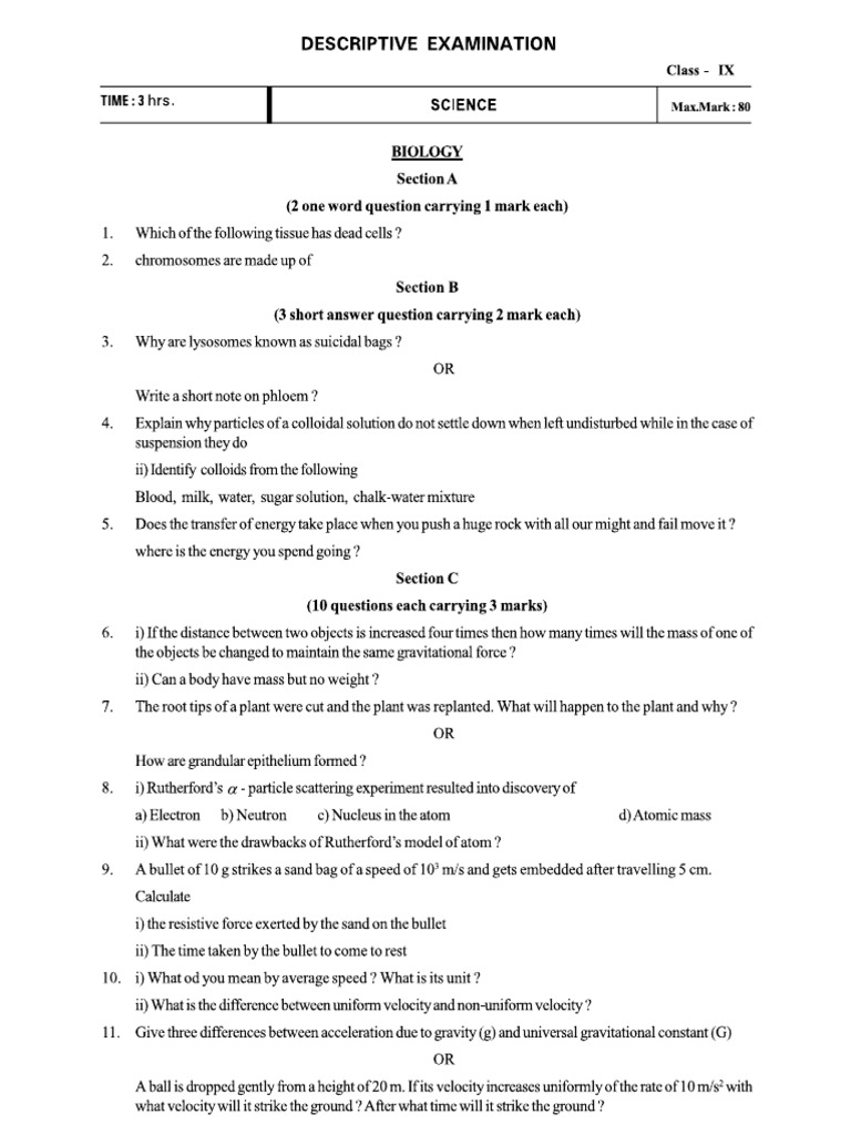 Descriptive Exam Questions 15-01-2025 | PDF