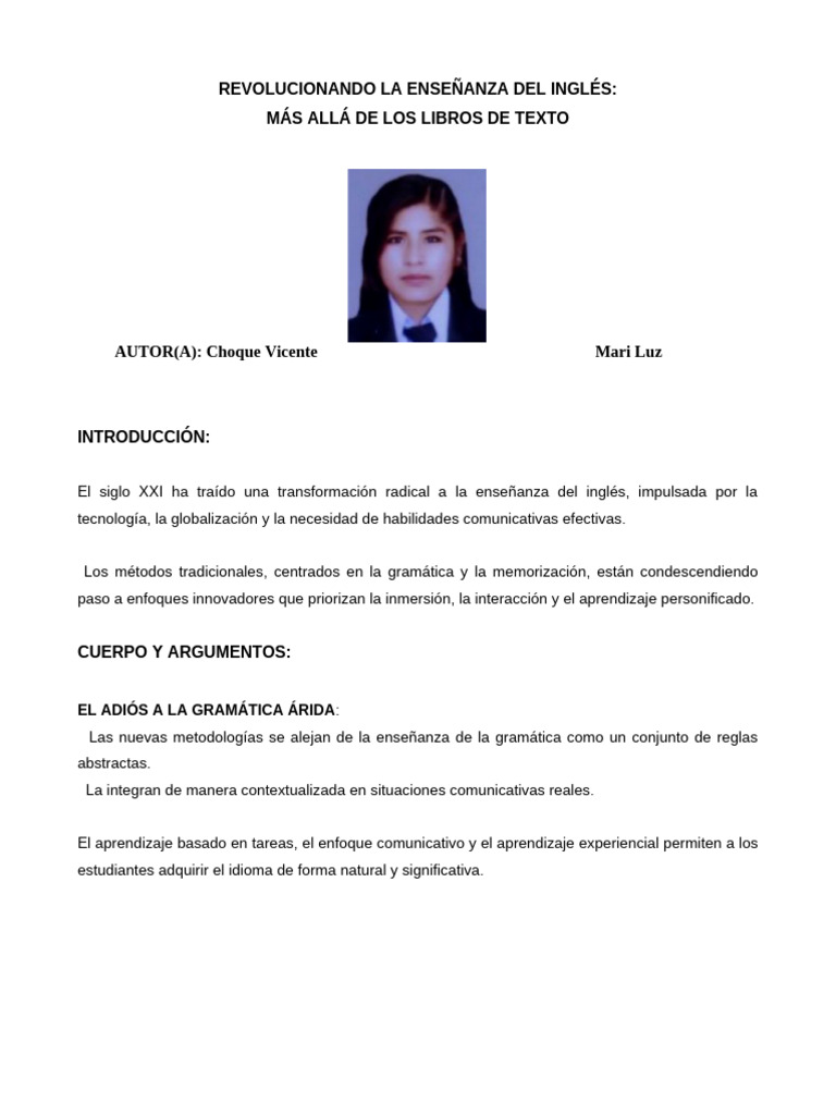 Articulo Mor | PDF | Enseñando | Aprendizaje