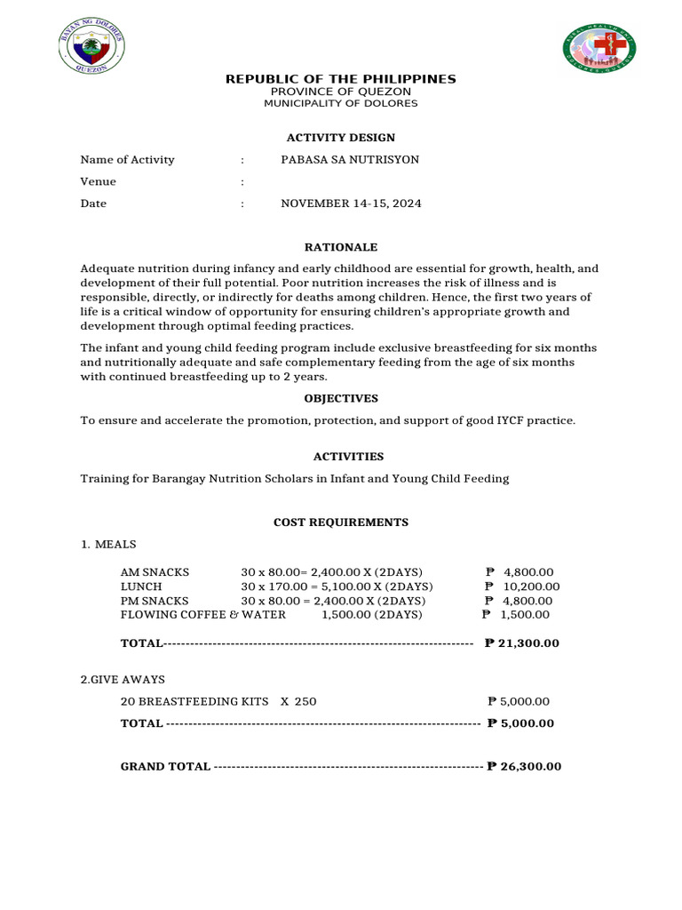 Iycf Training Activity Design | PDF | Breastfeeding | Infant Feeding