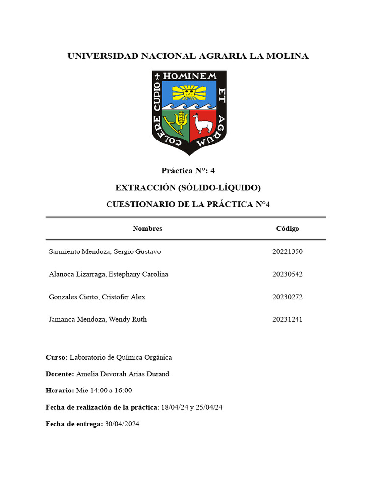 Extracción Sólido-Líquido en Química Orgánica | PDF | Espectroscopia ...