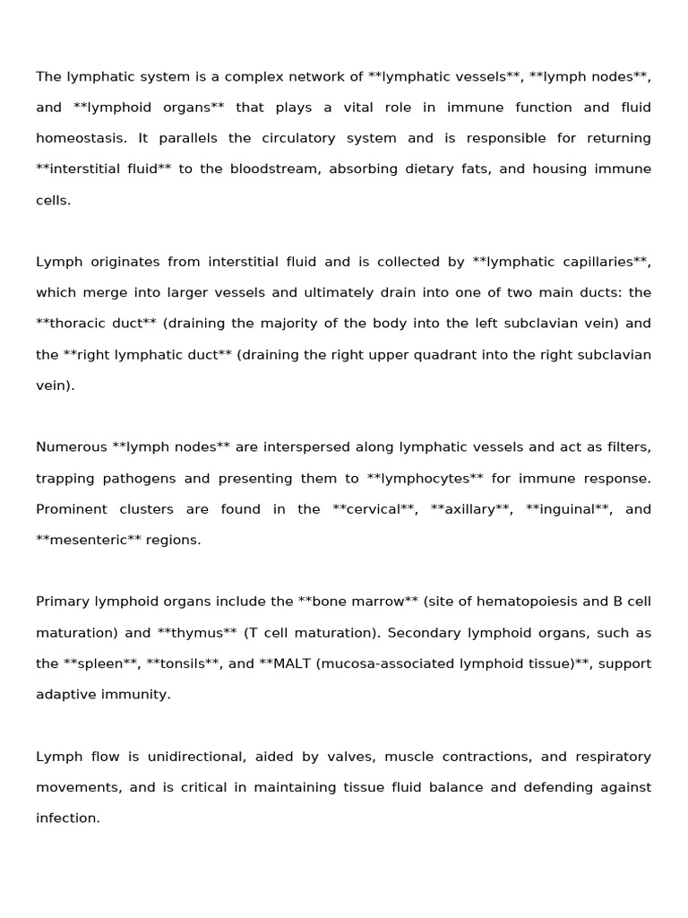 Lymphatic System Anatomy Explained | PDF