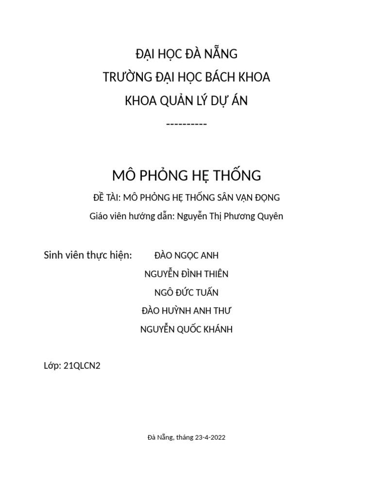 Báo Cáo Mô Phỏng | PDF