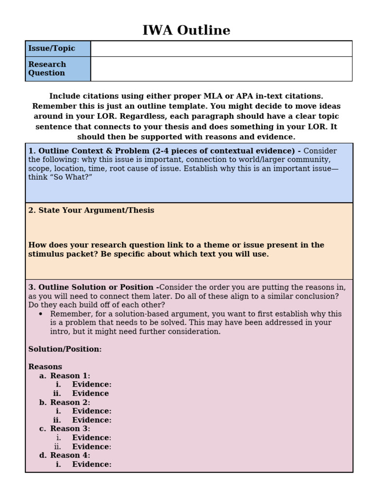IWA Outline | PDF