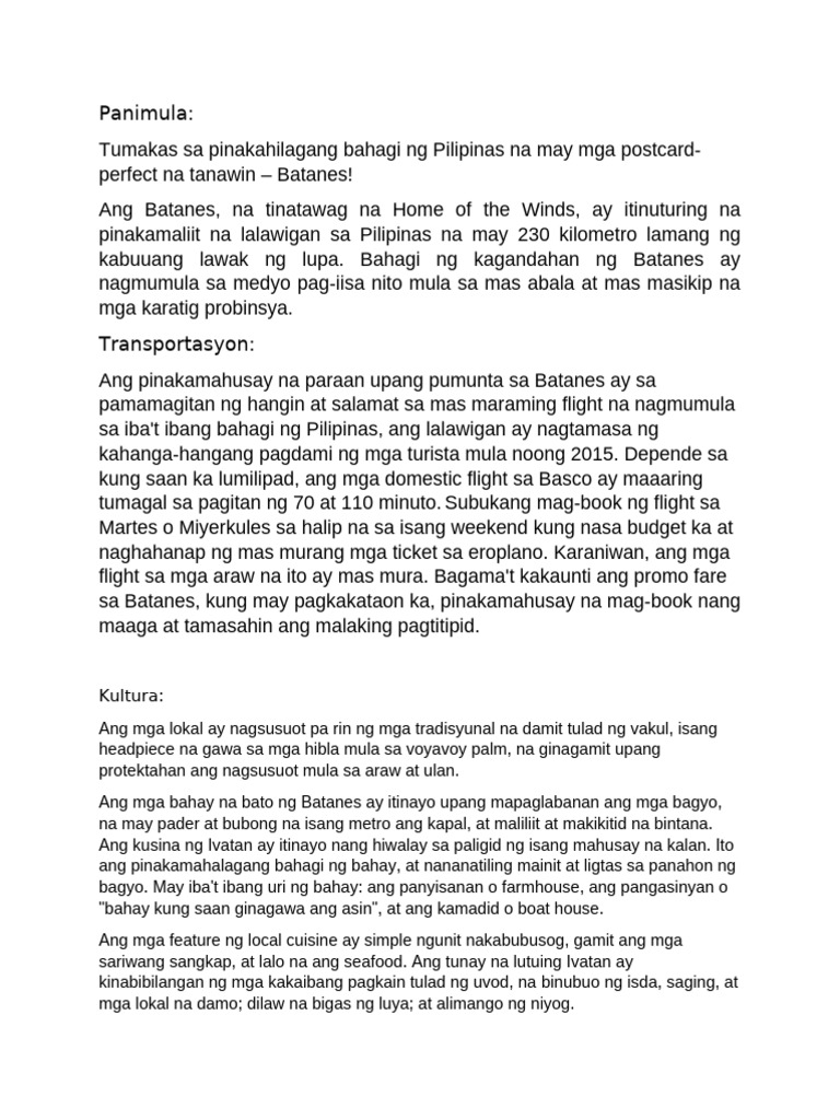 Batanes - Informations | PDF