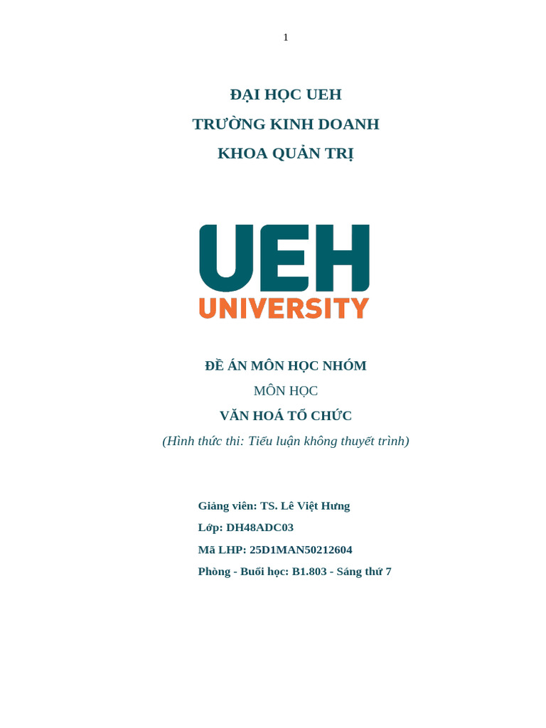 Nhóm 1 - Đề Án Môn Vhtc | PDF