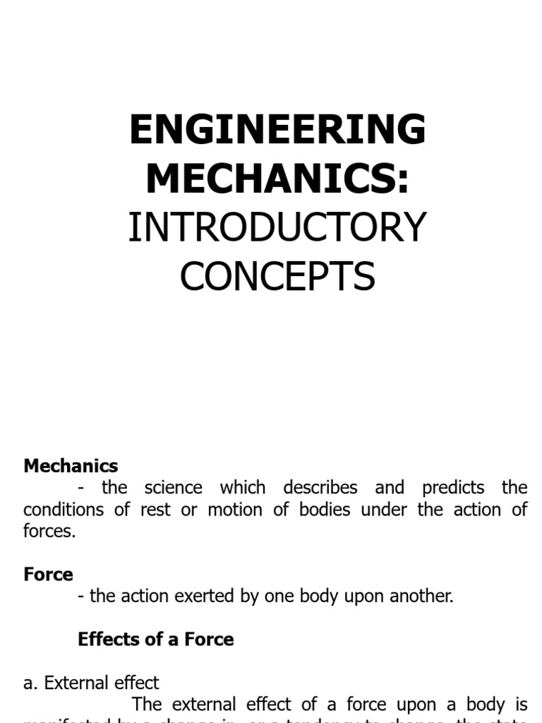 ENGINEERING MECHANICS Intro | PDF