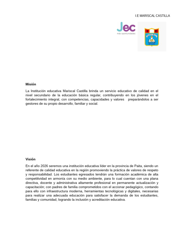 Misión-Visión IEMC | PDF