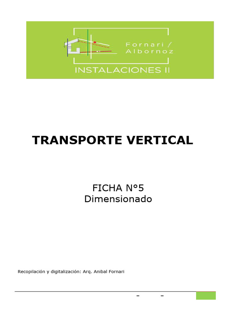 Ficha N° 5 Dimensionado de ascensores | PDF | Ascensor | edificio