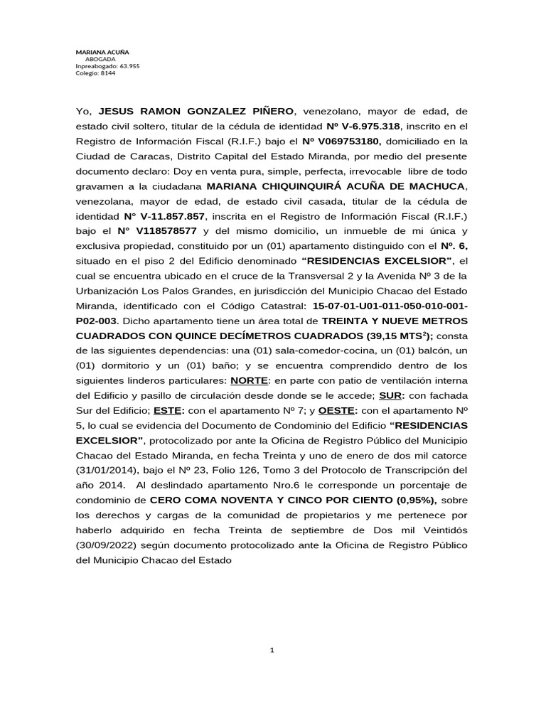 Compra venta APARTAMENTO | PDF
