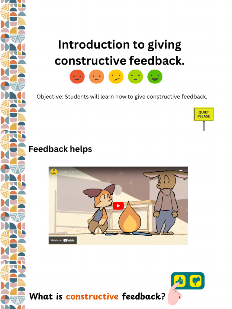 Introduction To Giving Constructive Feedback. | PDF