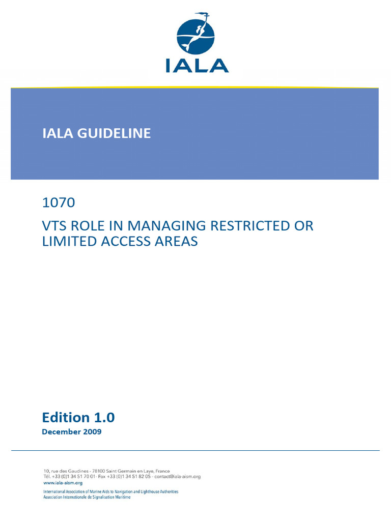 1070-Ed.1-VTS-role-in-managing-Restricted-or-Limited-Access-Areas_Dec2009 | PDF | Risk | Navigation