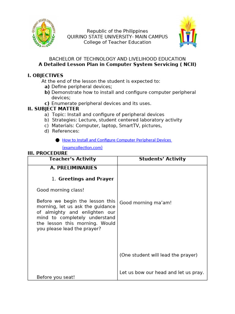 PEER - Install and Configure of Peripheral Devices | PDF | Computer ...