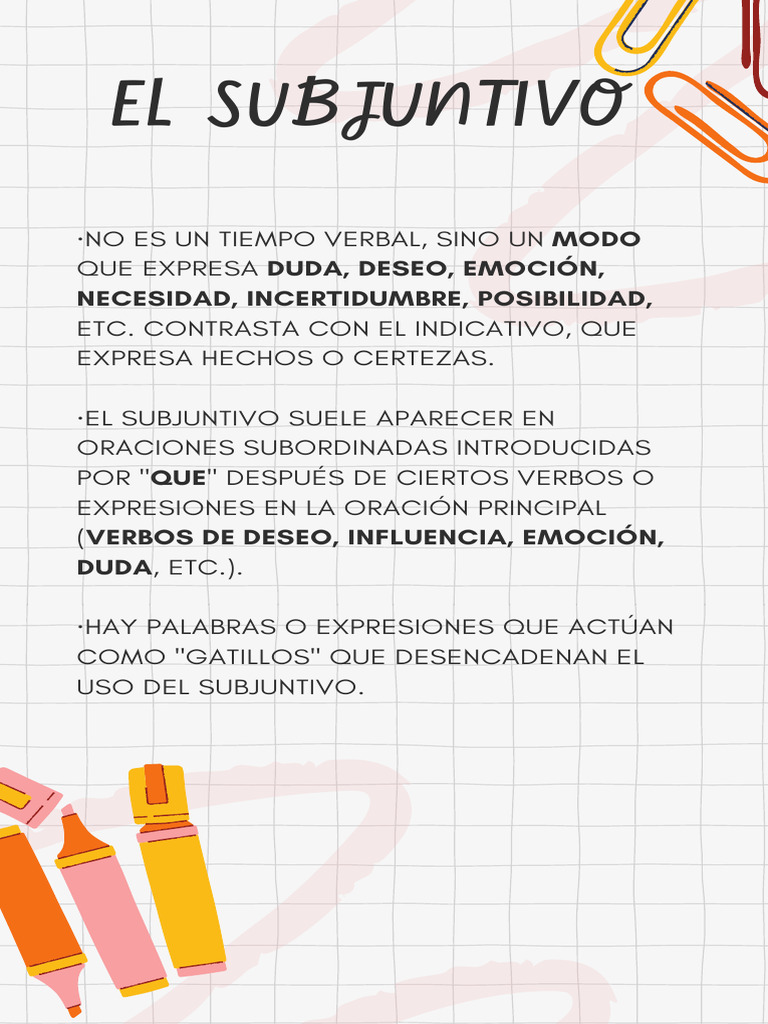 Usos y Claves del Subjuntivo en Español | PDF