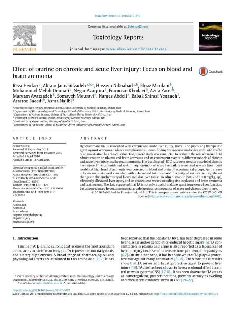 Toxicology Reports 3 (2016) 870–879 Contents lists available at ...
