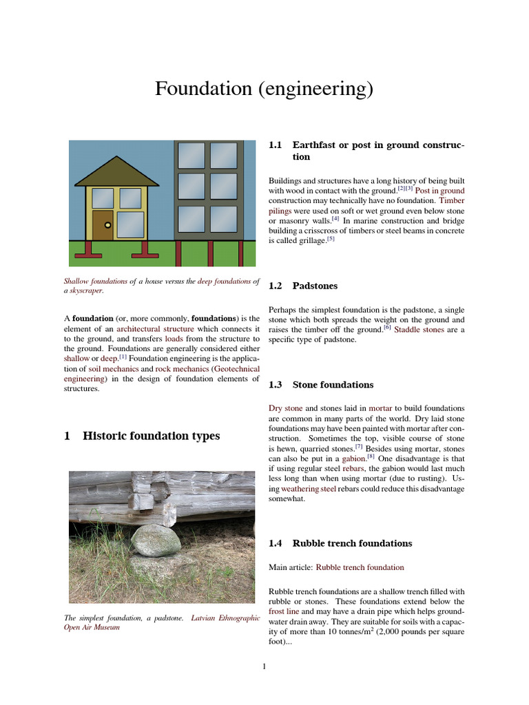 Overview of Foundation Types | PDF | Foundation (Engineering) | Deep ...