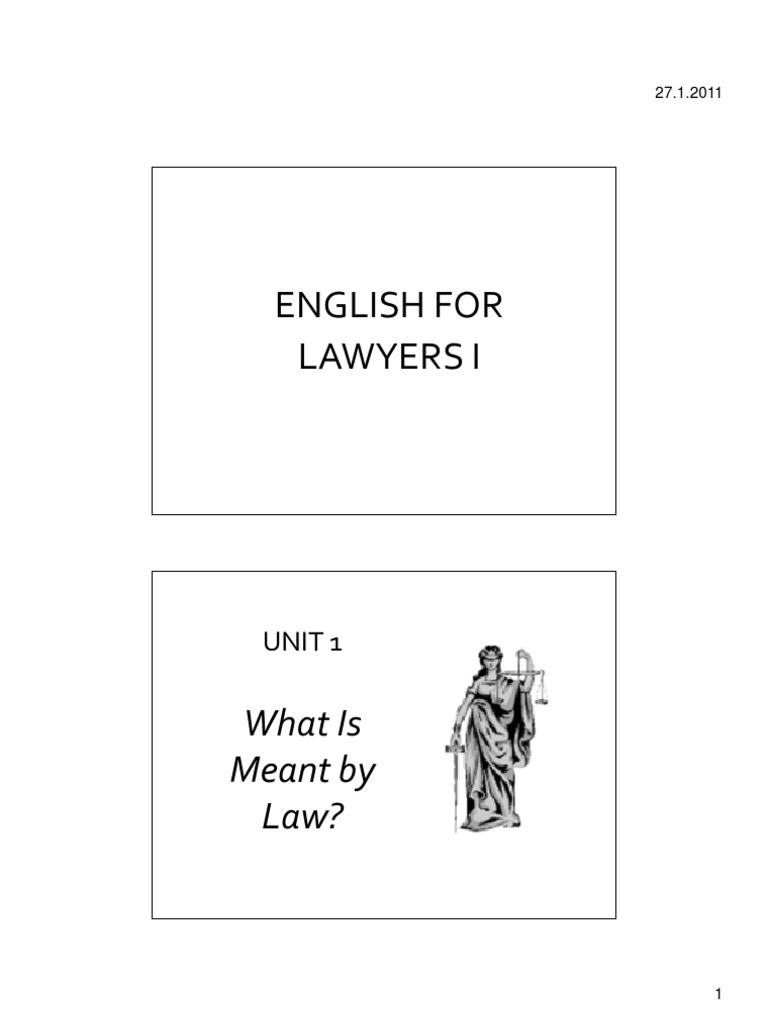 English For Lawyers 1 | PDF | Legal Aid | Precedent