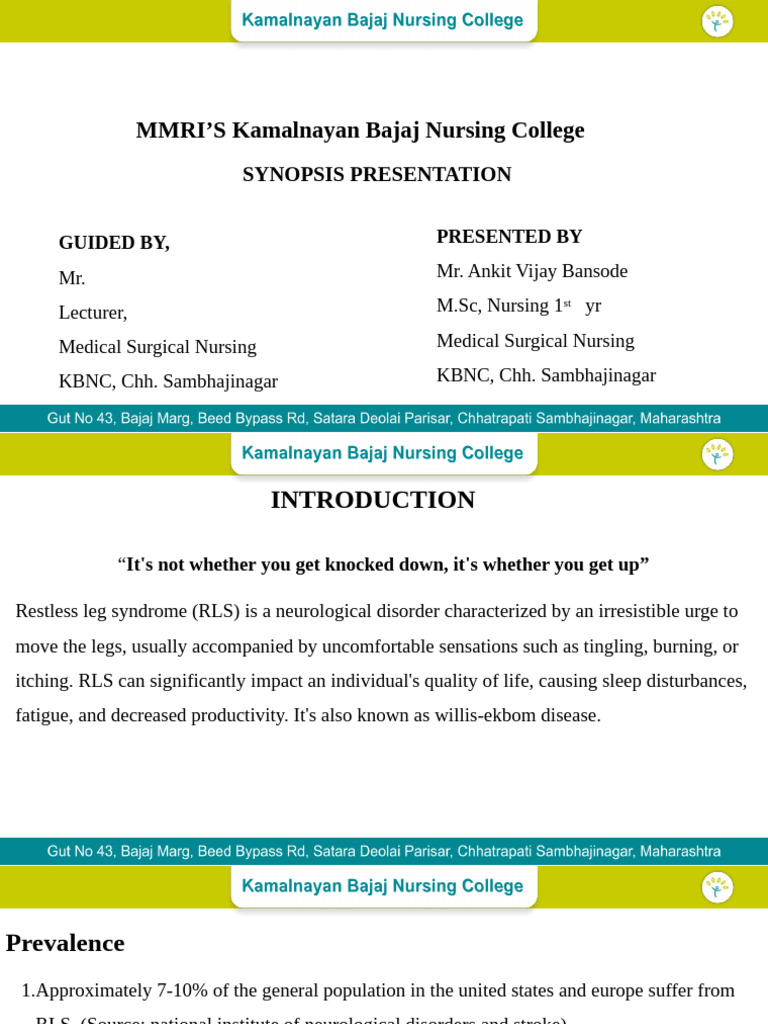 Ankit PPT of Synopsis | PDF | Medicine | Diseases And Disorders