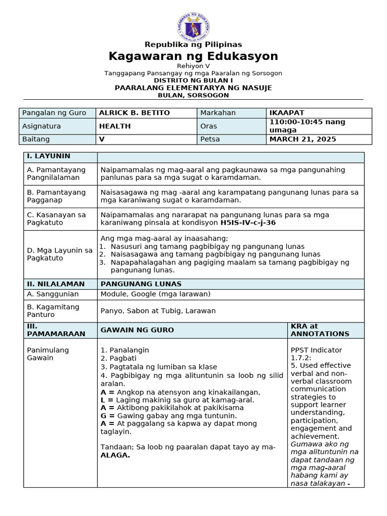 Cot Health 5 Q4 W5 | PDF