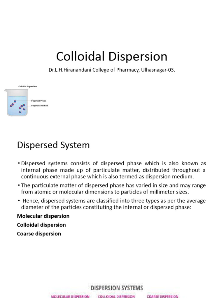 Colloidal Dispersion - Phypharm | PDF | Colloid | Particle