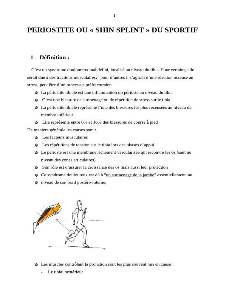 Périostite tibiale : causes et traitements | PDF | Maladies et troubles ...