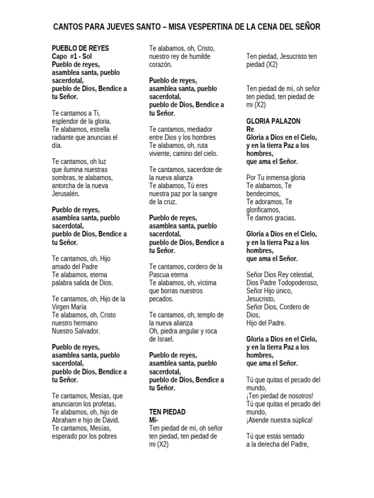 Jueves Santo | PDF | eucaristía | orador del Señor