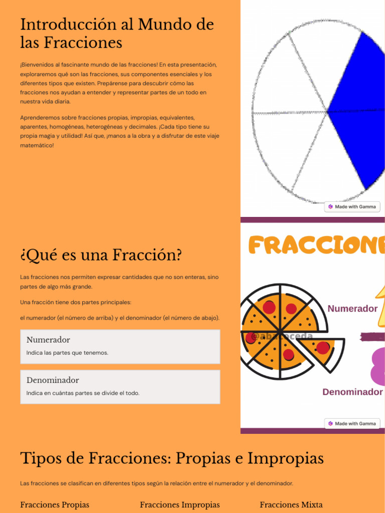 Introducción a las Fracciones y Tipos | PDF