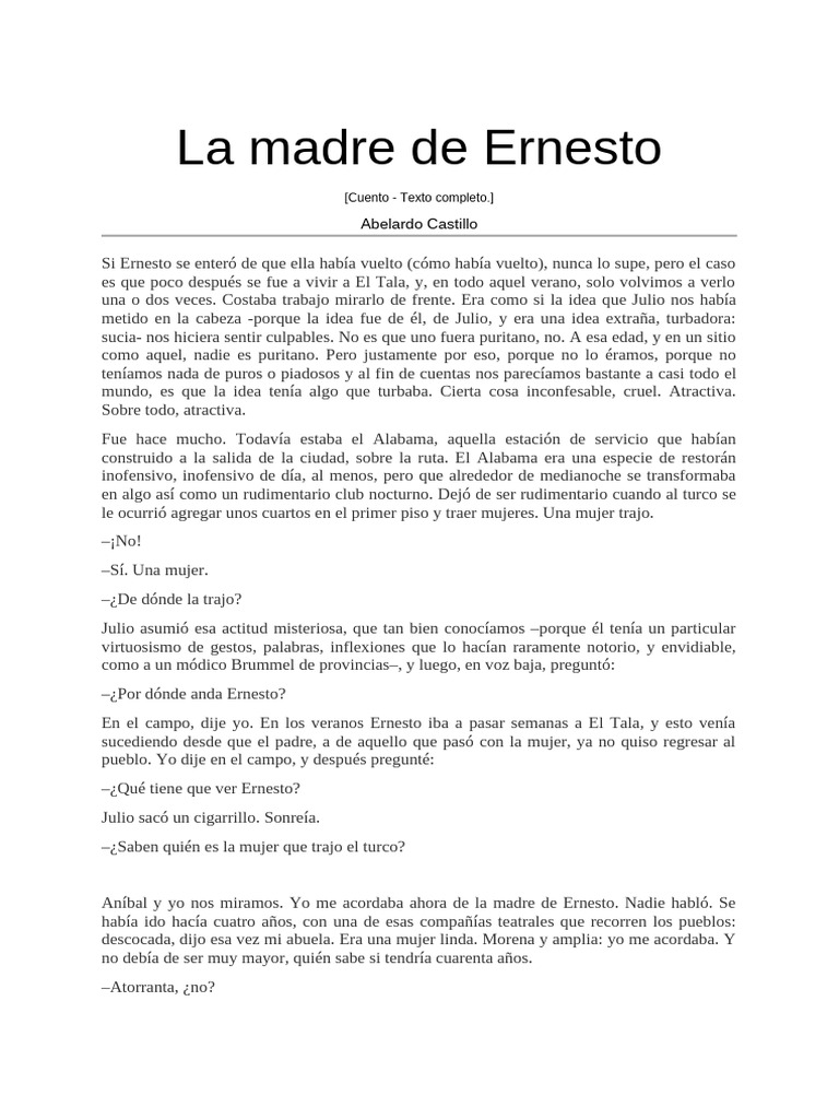 La madre de Ernesto-CUENTO | PDF