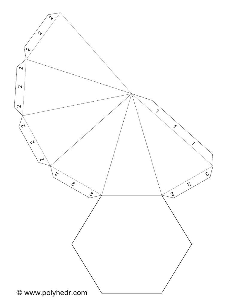 Net Hexagonal Pyramid 6 2 | PDF