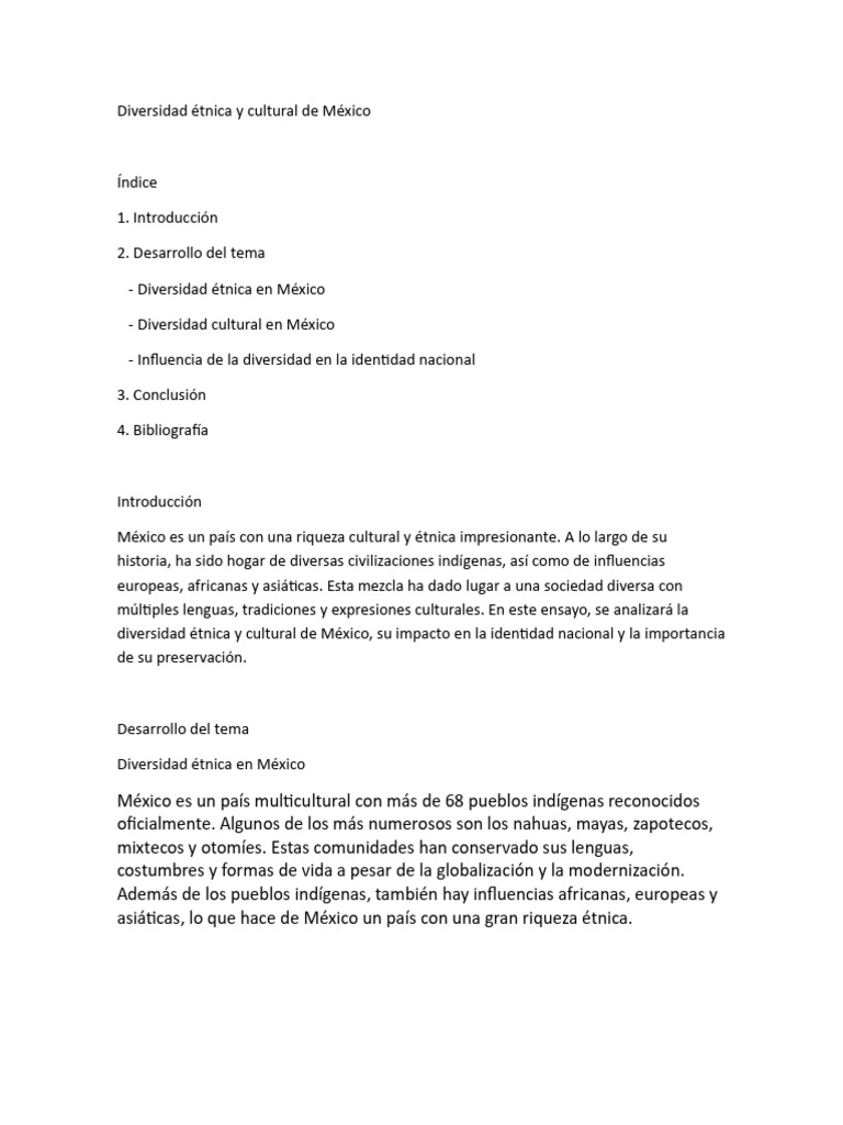 Diversidad Étnica y Cultural en México | PDF | México | Náhuatl