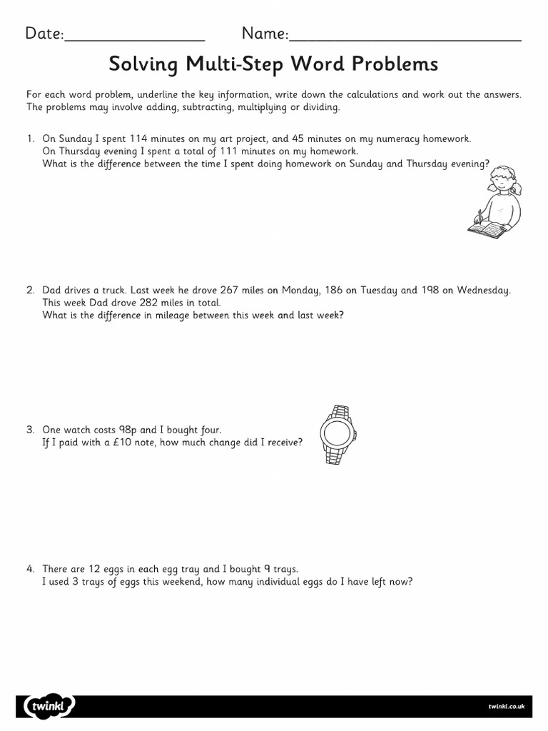 T2 M 1068 Differentiated Two Step Maths Word Problems | PDF