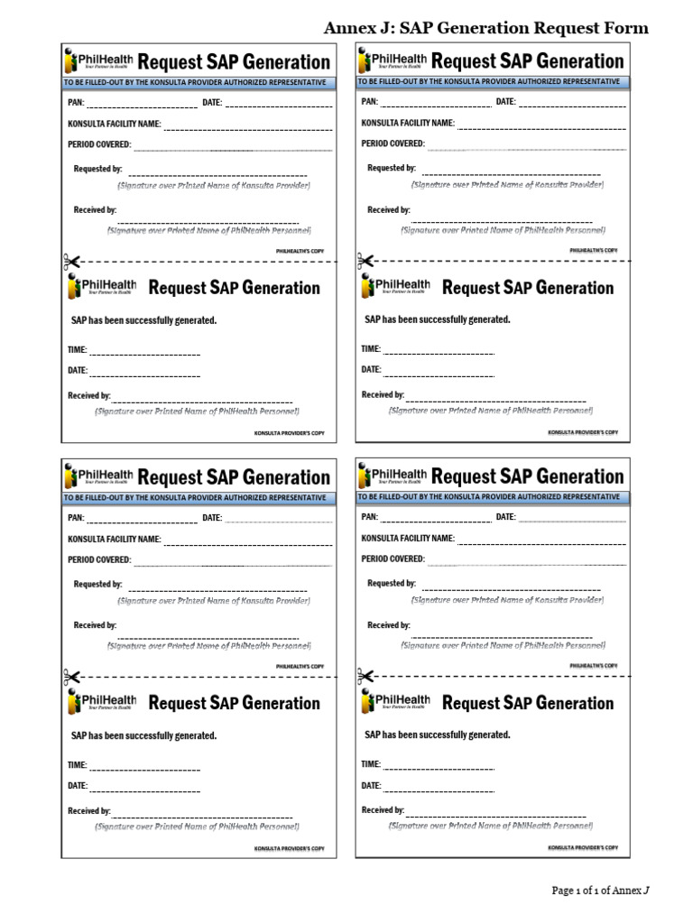 Annex J Request For SAP Generation | PDF