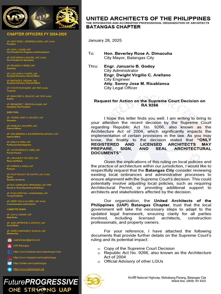 Letter To LGU Re SC Ruling RA9266 | PDF | Separation Of Powers | Government