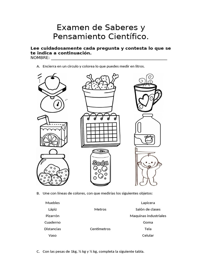 Examen de Saberes y Pensamiento Científico Febrero | PDF