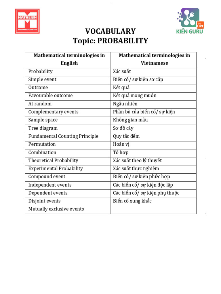 T V NG L P 6 - Probability | PDF