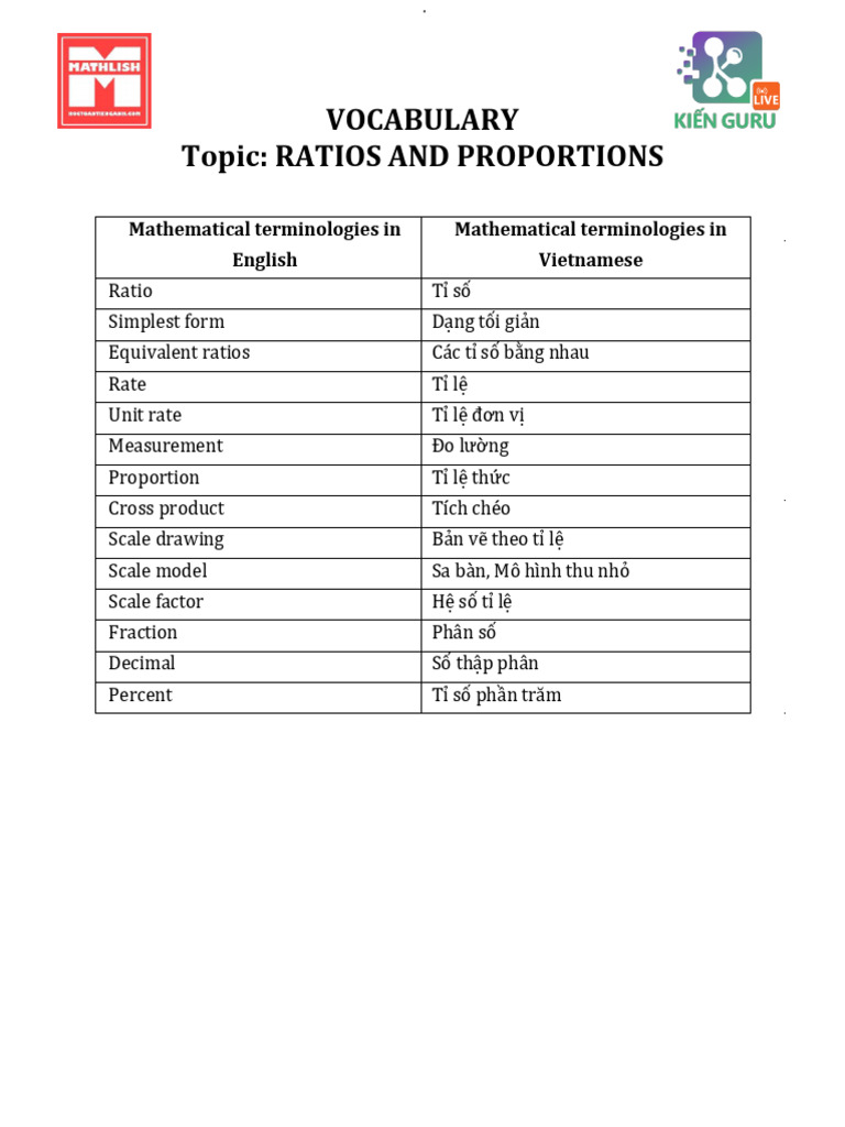 T V NG L P 6 - Ratios and Proportions | PDF