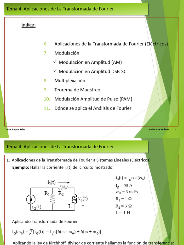 Tema 4 Aplicaciones de La Transformada de Fourier 2020-2 | PDF ...