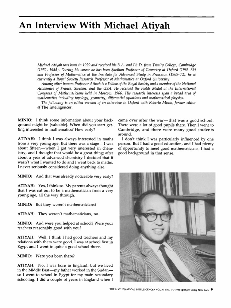 Michael Atiyah: A Mathematical Journey | PDF | Axiom | Teaching Mathematics