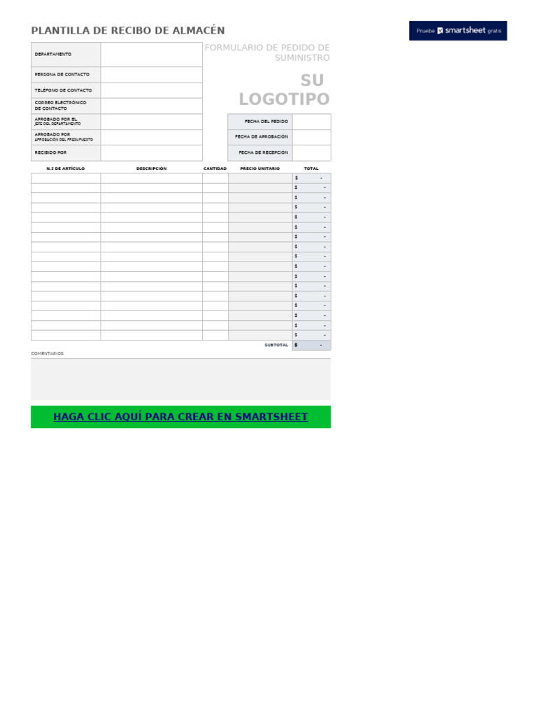 Recibo de Almacén IC Warehouse | PDF