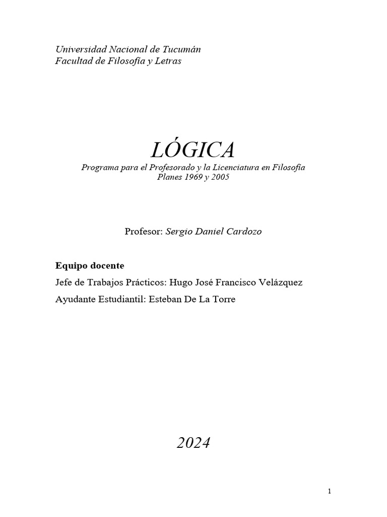 2024 Lógica Programa | PDF | Proposición | Lógica