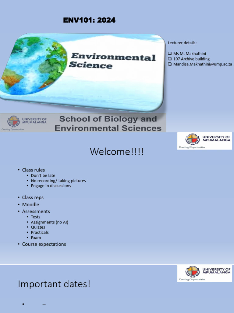 ENV101: Intro to Environmental Science | PDF | Geography | Natural ...