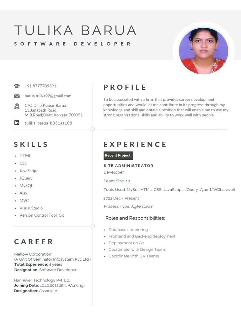 Tulika Barua Resume 2023 | PDF